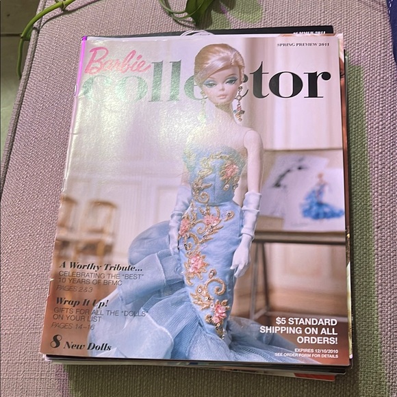 Barbie | Other | Barbie Collector Magazine With Elegant Blue Gold Gown ...